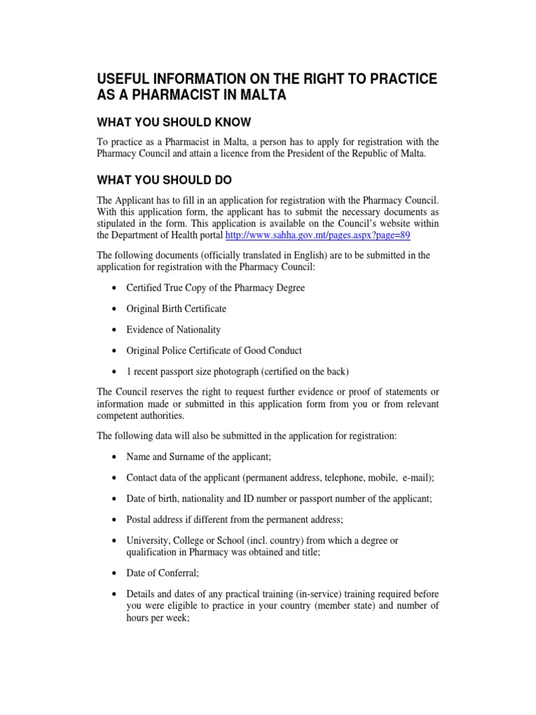 Guidelines To Register As Pharmacist | PDF | Pharmacist | Government
