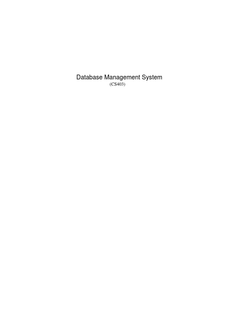 CS403 - Database Management System - 0 | PDF | Databases | Database Index