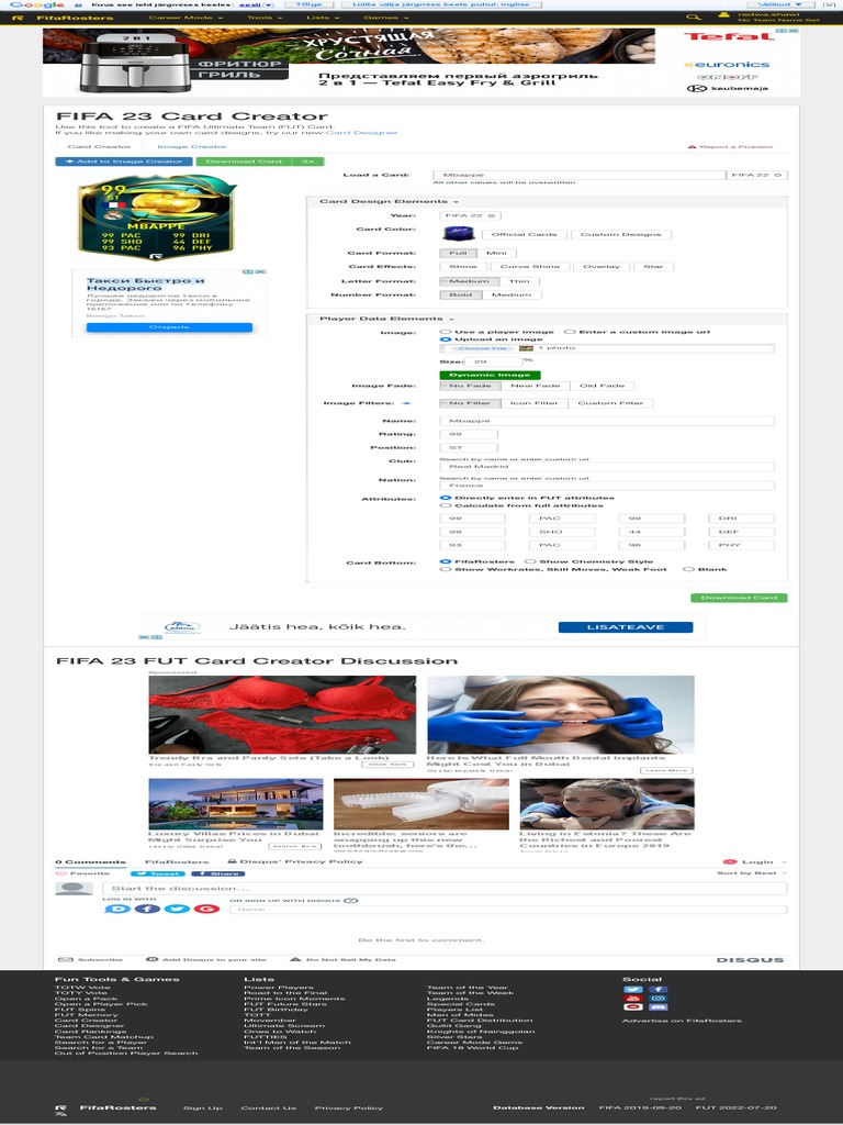 FIFA 23 FUT Card Creator FifaRosters 3 | PDF | Computing | Software