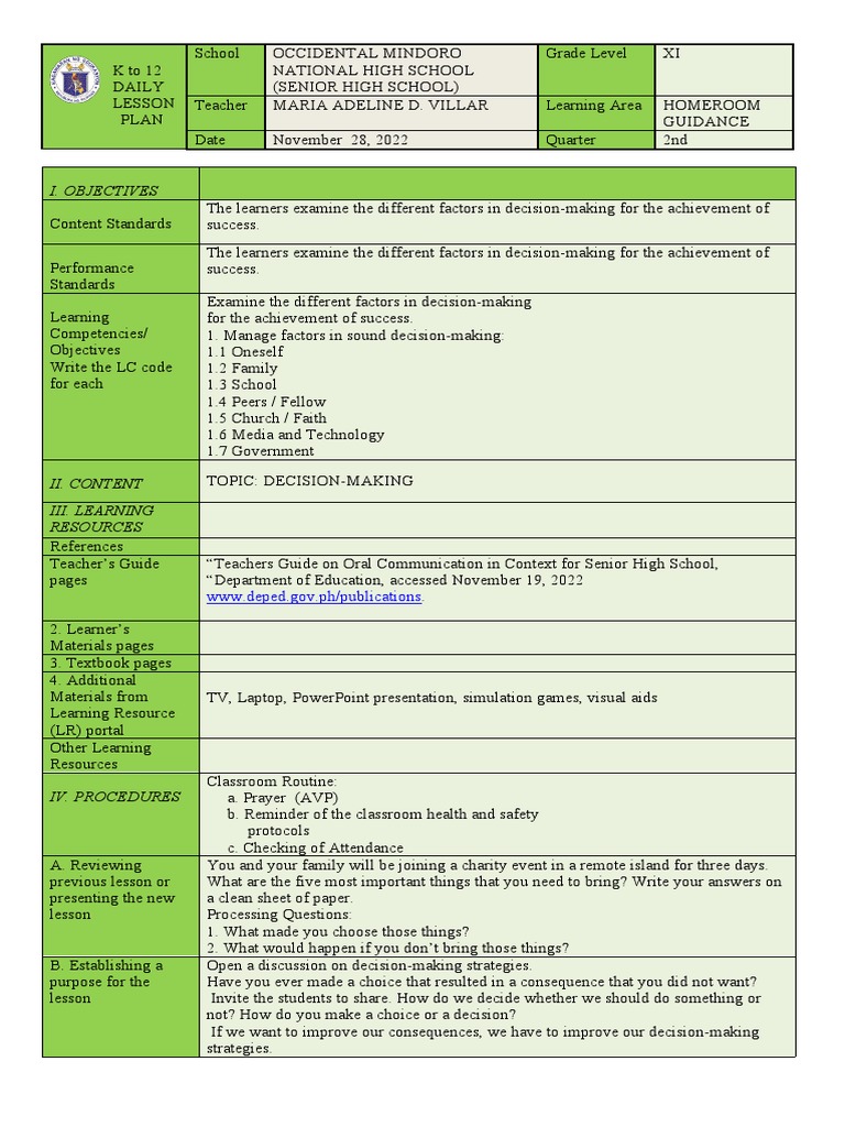 HRGP Q2 DLP | PDF | Behavior Modification | Cognitive Science