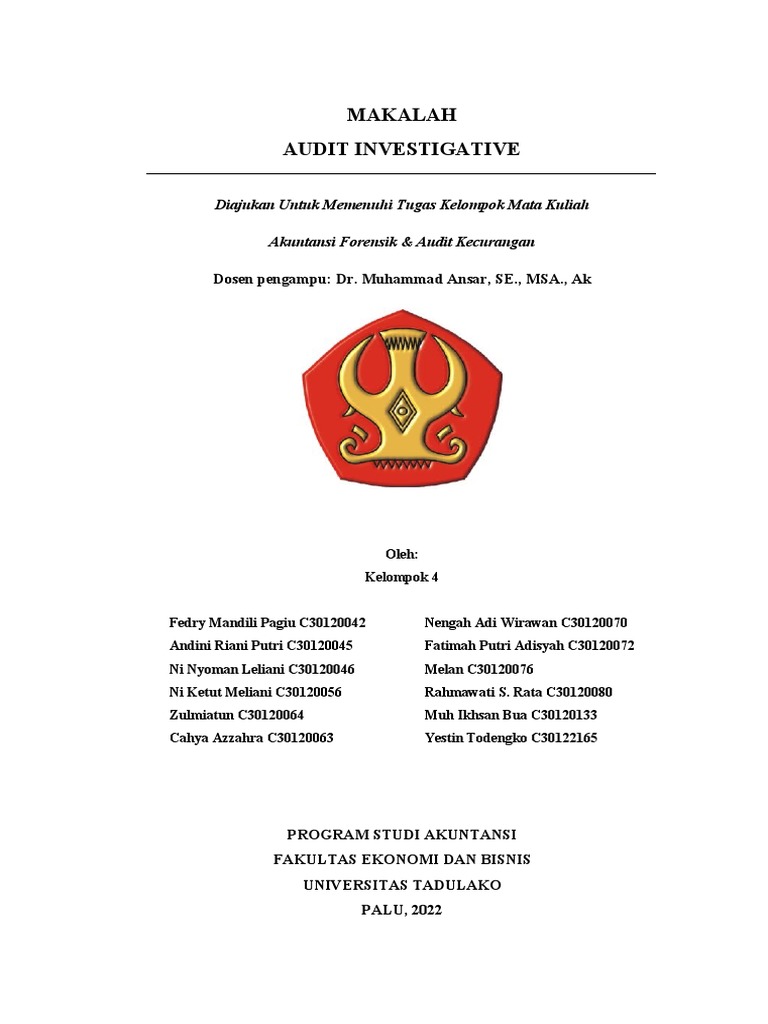 Makalah Kelompok 4 Audit Investigative | PDF