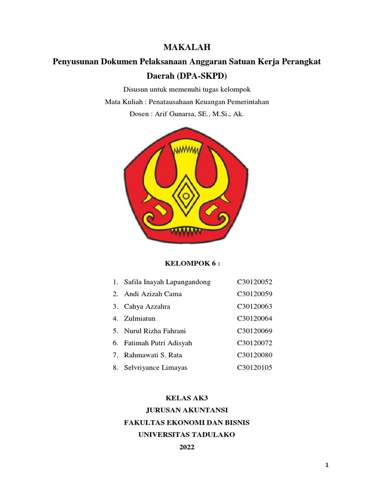 MAKALAH KELOMPOK 6 - Penyusunan DPA-SKPD | PDF