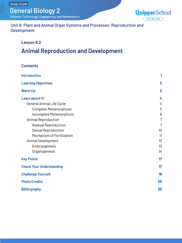 Animal Reproduction & Development | PDF | Embryo | Developmental Biology