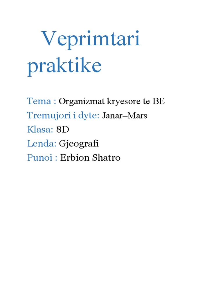 Veprimtari Praktike Gjeografi 1 | PDF