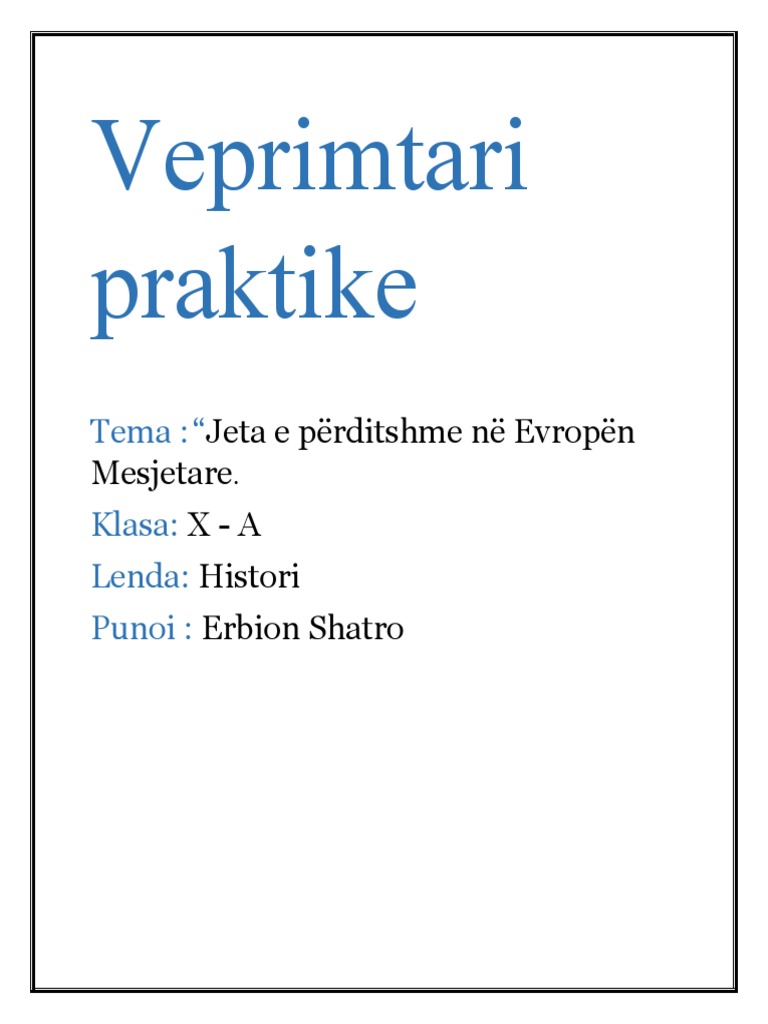 Veprimtari Praktike Hist | PDF