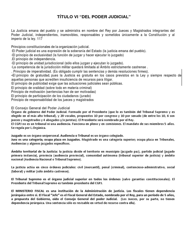 Esquema El Poder Judicial. Oposiciones Auxiliar Administrativo Del ...