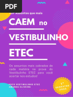 Prova ETEC 2024 O Que Estudar Assuntos, Apostilas e Simulado | PDF
