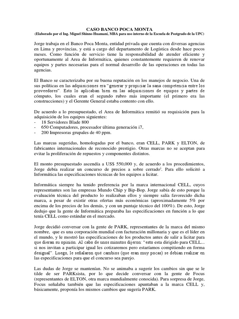 Caso Banco PocaMonta | PDF