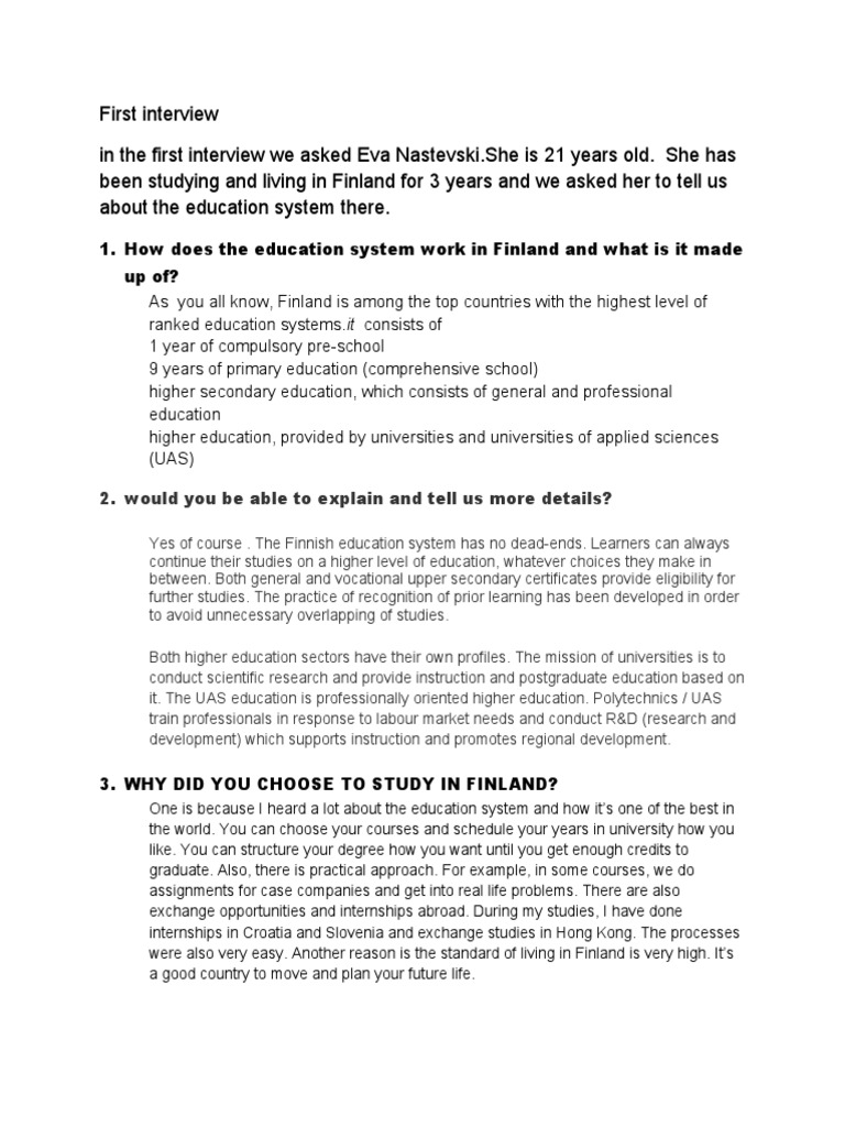 First Interview | PDF | Cognition | Learning