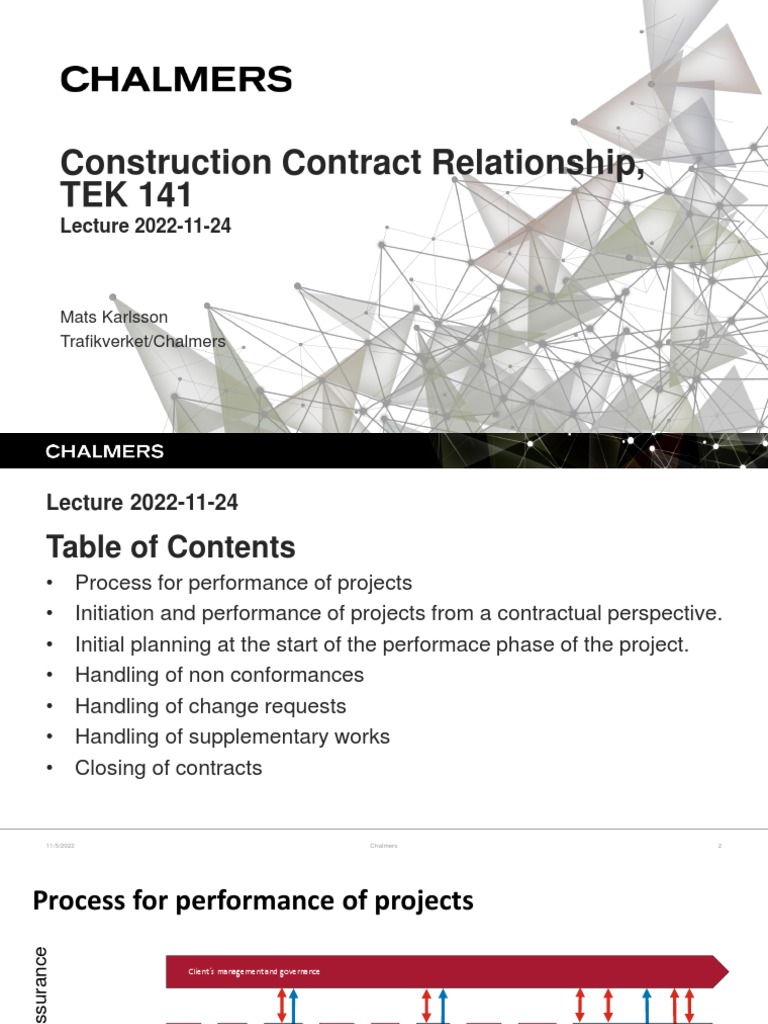 Construction Contract Relationships TEK 141 2022-11-24 | PDF | Risk | Iso 9000