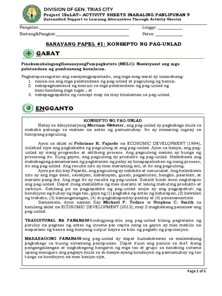 Q4-Las AP g9 Week-1 | PDF