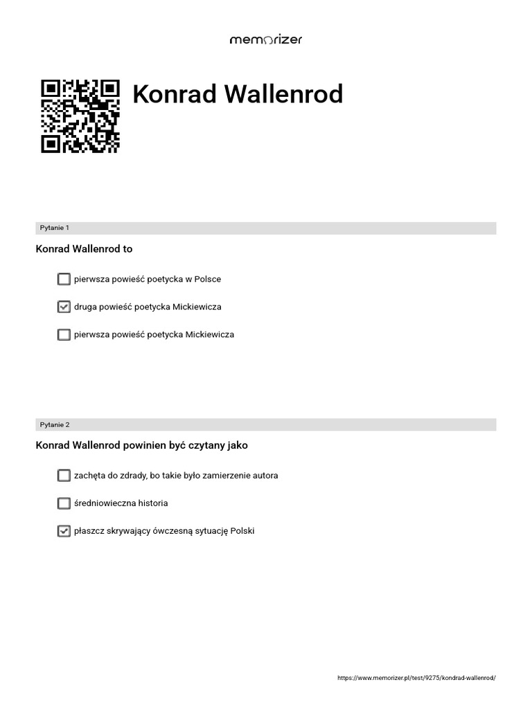 Konrad Wallenrod - WYPEŁNIONY | PDF