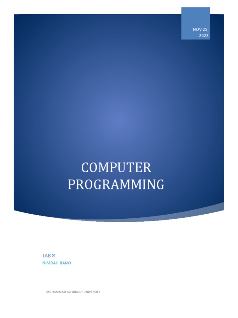 Lab 9 | PDF | Method (Computer Programming) | Subroutine