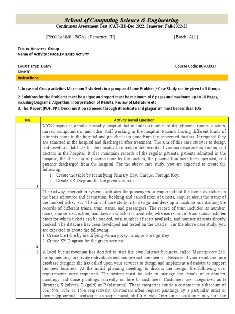 B070303T Cat3 | PDF | Data Management | Computing