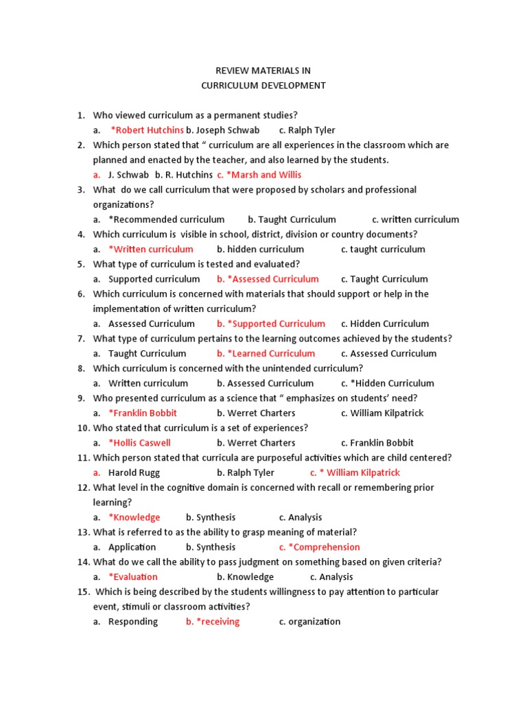 Curriculum Development LET REVIEWER | PDF | Curriculum | Teaching Method