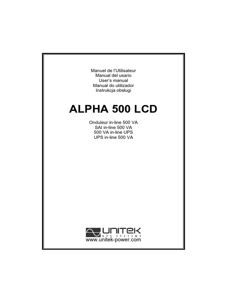Manual Alpha-500lcd | PDF | Onduleur | Électromagnétisme