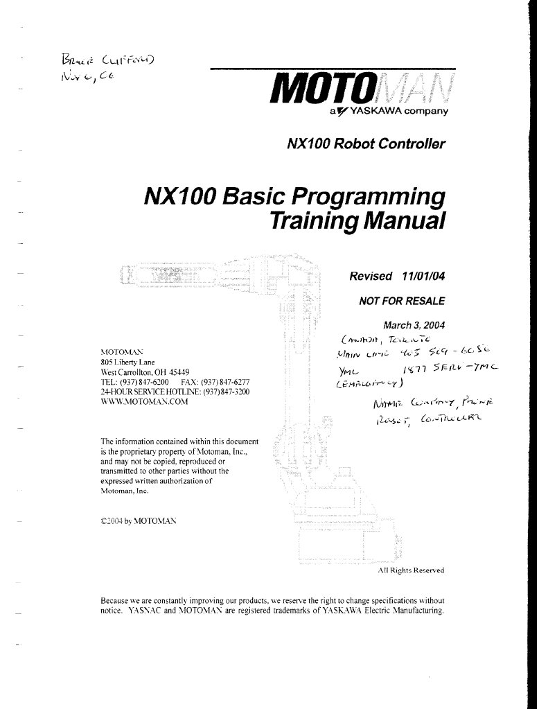NX100 Basic Programming | PDF