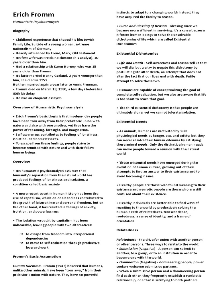 Erich Fromm | PDF | Erich Fromm | Sadomasochism
