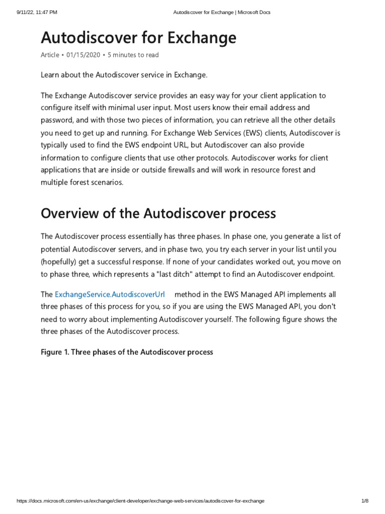 Autodiscover For Exchange - Microsoft Docs | PDF | Hypertext Transfer ...