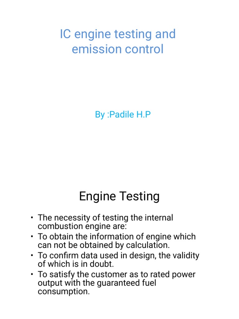 IC engine testing and emission control testing | PDF | Exhaust Gas ...