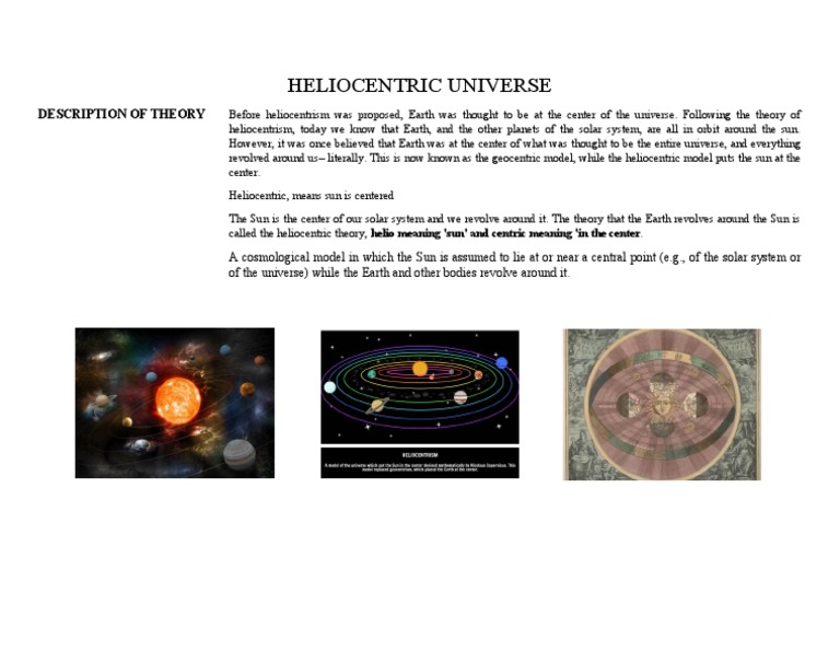 Heliocentric Universe !! | PDF | Philosophy | Science & Mathematics