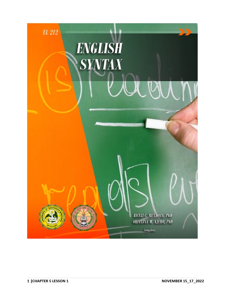 Chapter 5 Lesson 1 Syntax | Download Free PDF | Adjective | Noun
