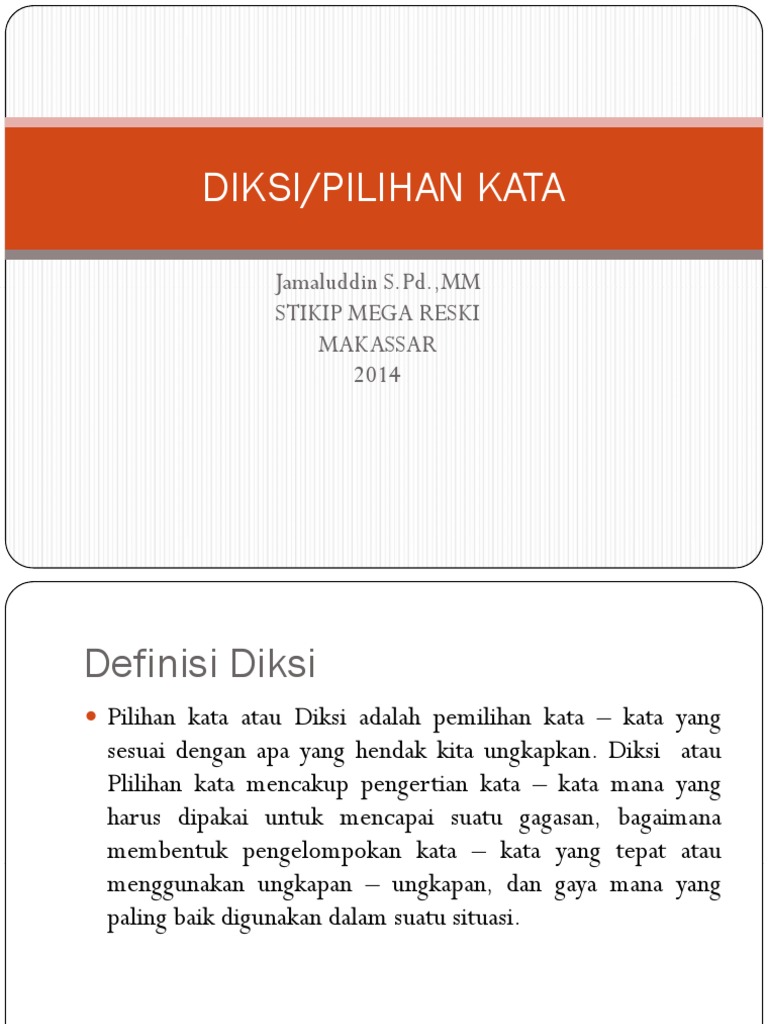 Diksi Pilihan Kata | PDF | Seni & Disiplin Bahasa