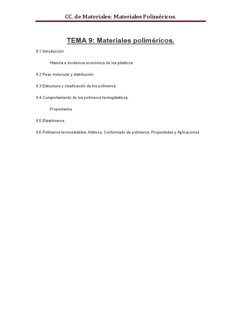 Materiales Poliméricos | PDF | Polímeros | El plastico