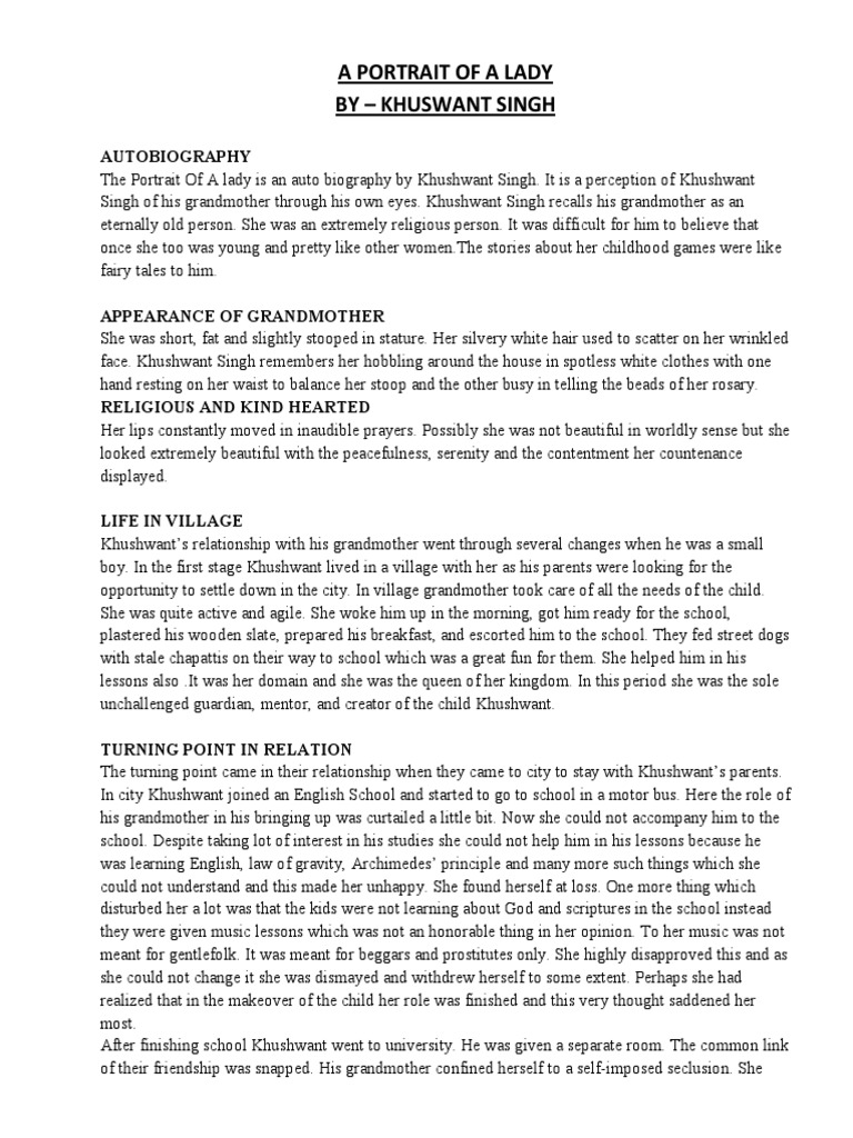 The Portrait of A Lady - Notes | PDF | Prayer | Rosary