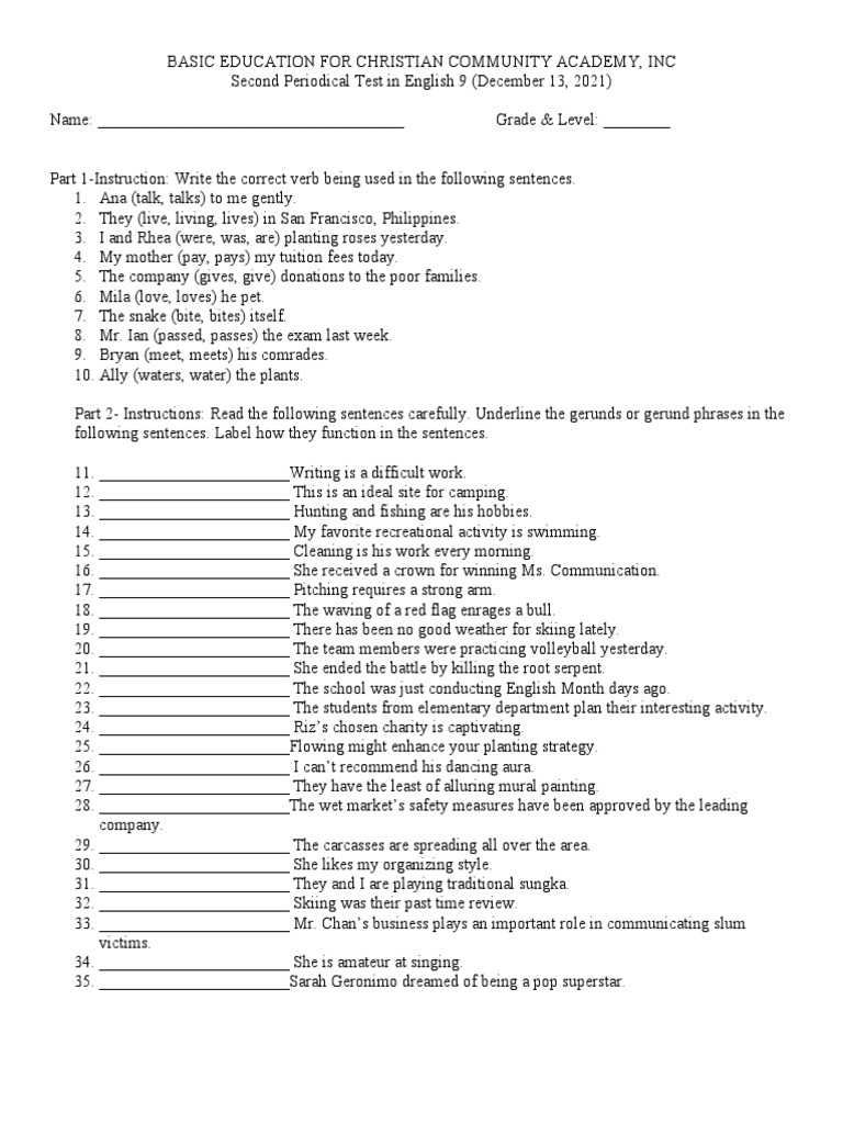 English 9 Periodical Test Guide | PDF
