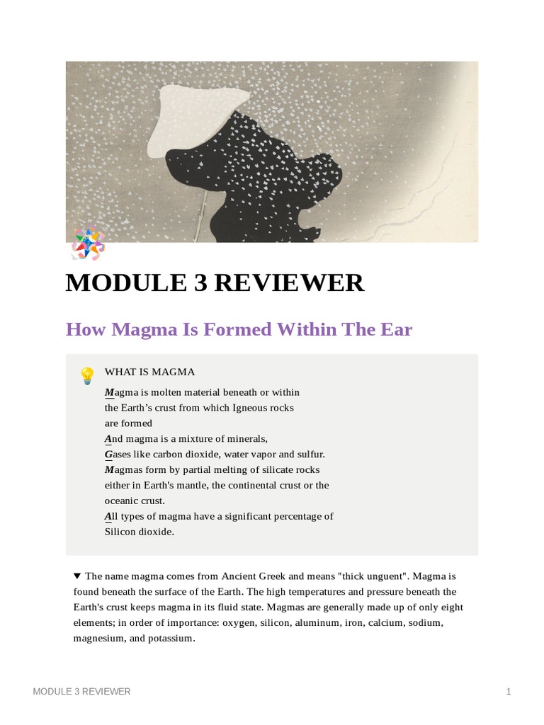 Module 3 Reviewer | PDF | Magma | Volcano