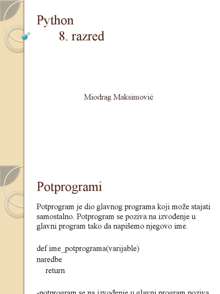 Python - 8.razred | PDF
