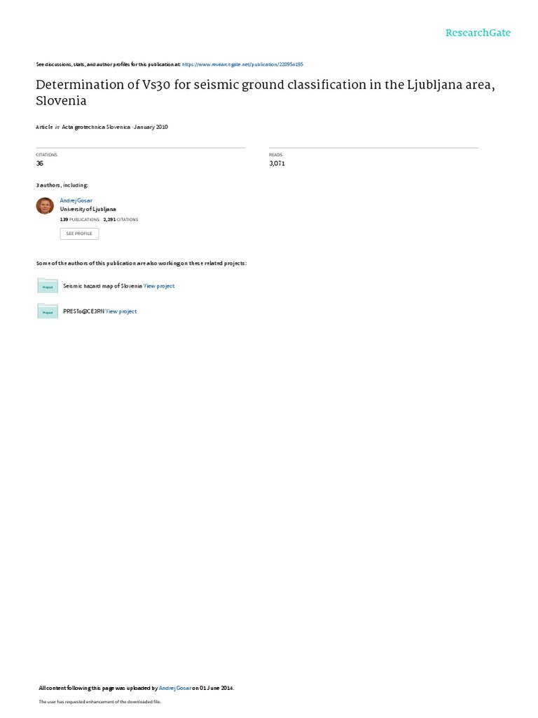 Determination of VS30 For Seismic Ground Classific | PDF | Sedimentary ...