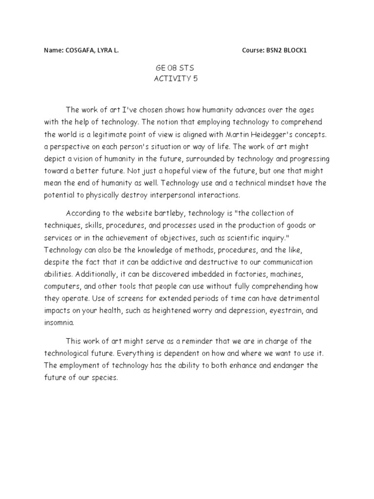 Sts Activity 5 | PDF | Social Science | Art