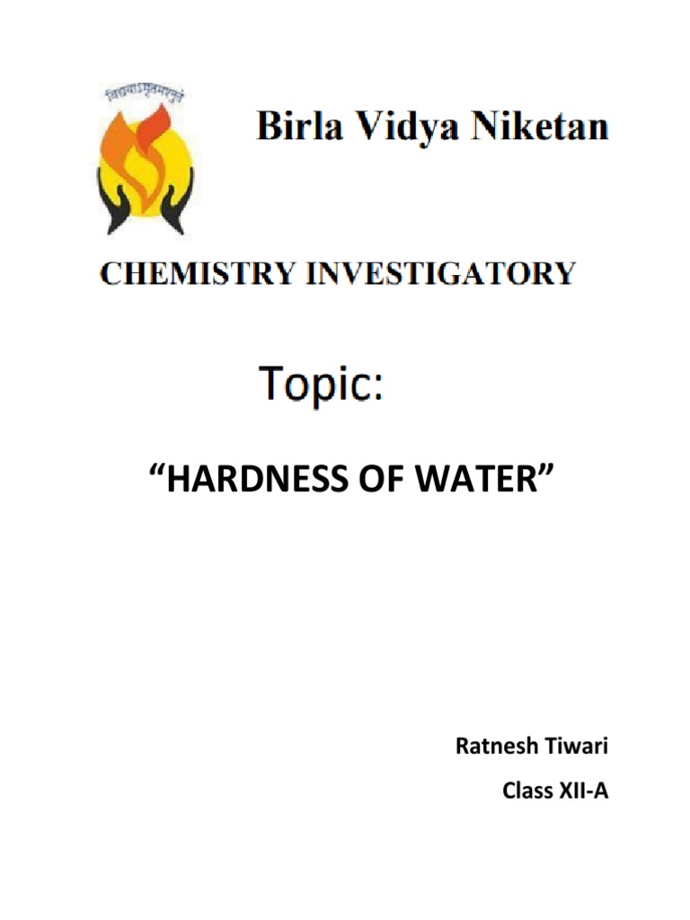 Hardness of Water Project Report | PDF