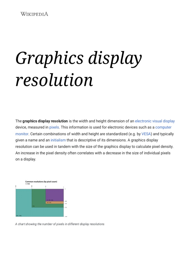 Graphics Display Resolution - Wikipedia | PDF | Teaching Methods ...