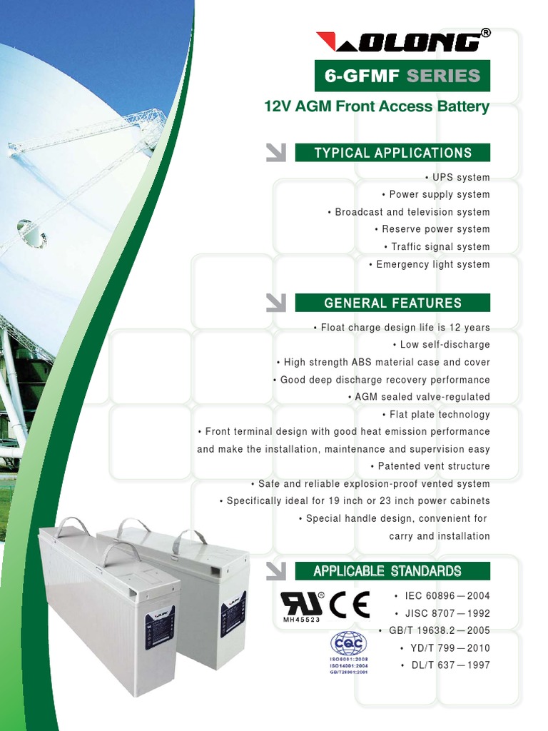 6-GFMF Series | PDF | Galvanic Cells | Battery (Electricity)