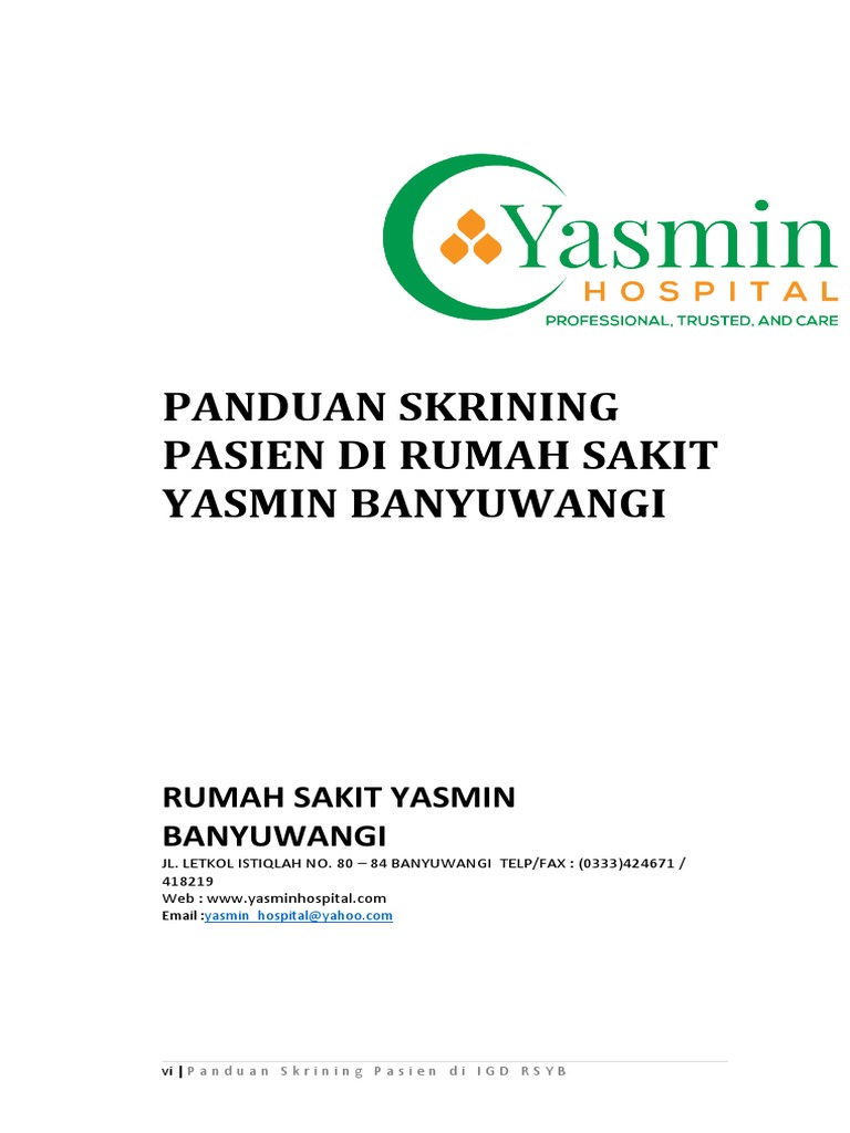 Panduan Skrining Pasien Di Rumah Sakit | PDF