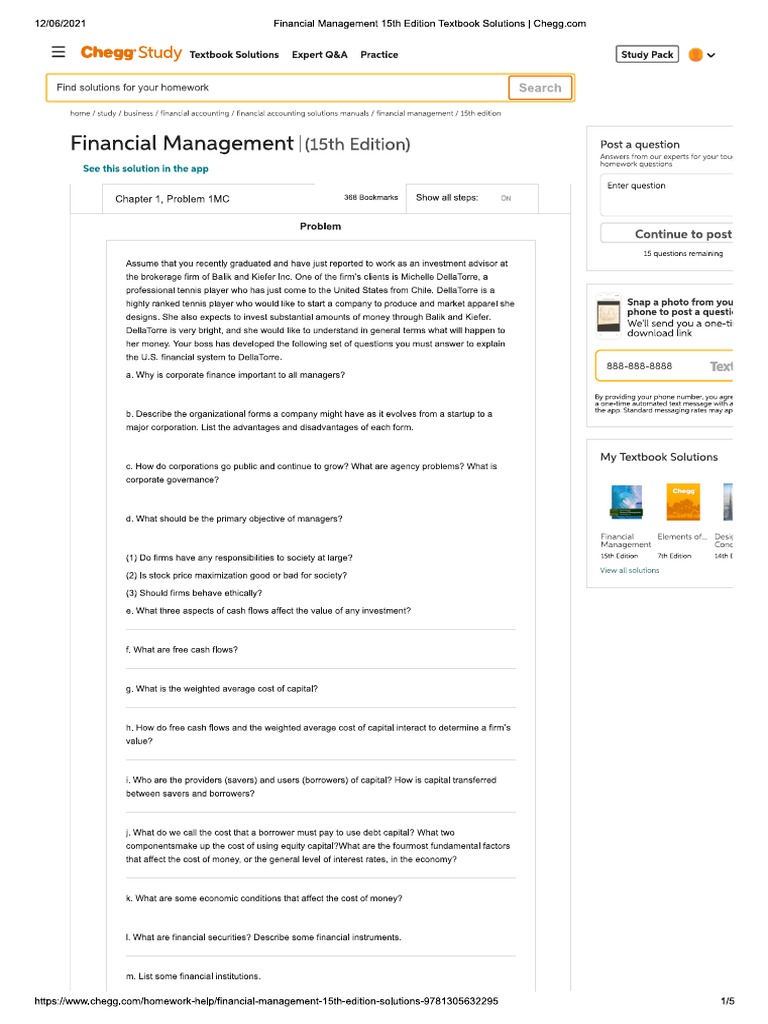 Financial Management (15th Edition) | PDF