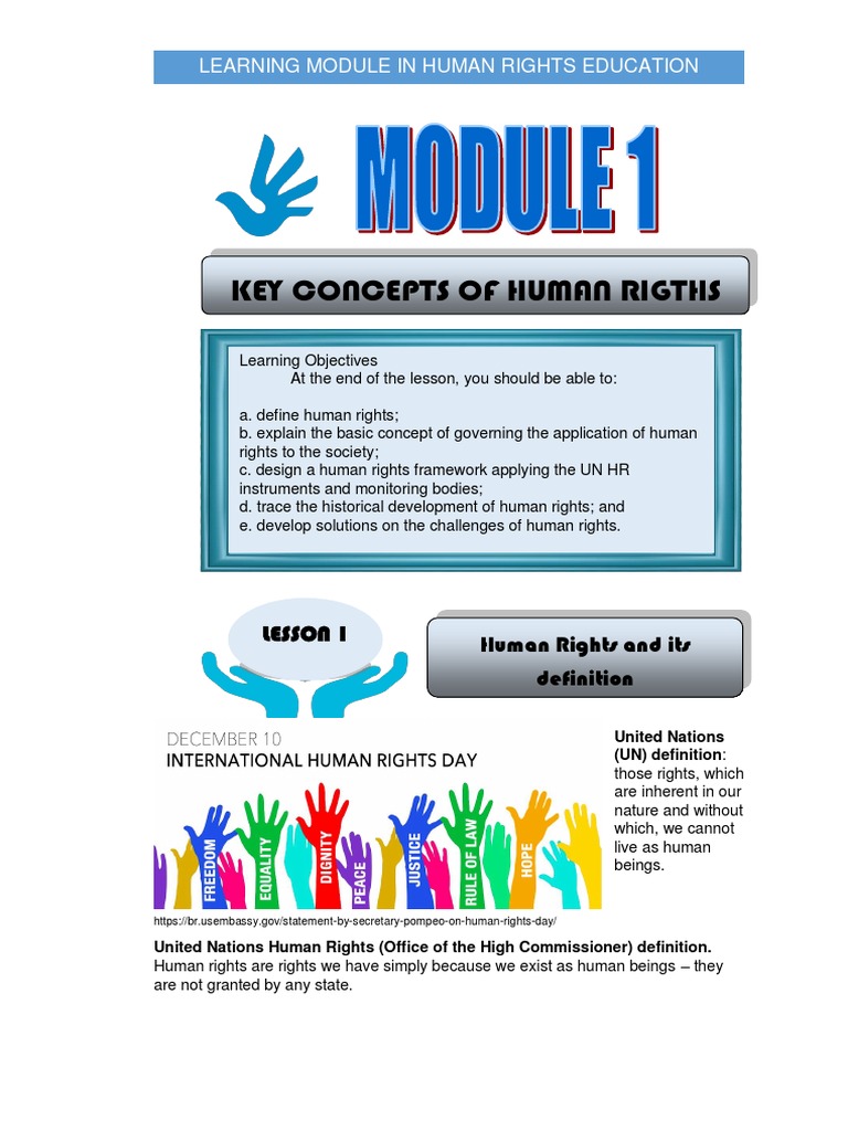 Module 1 Key Concepts of Human Rights CLJ 1 | PDF | Human Rights | Treaty