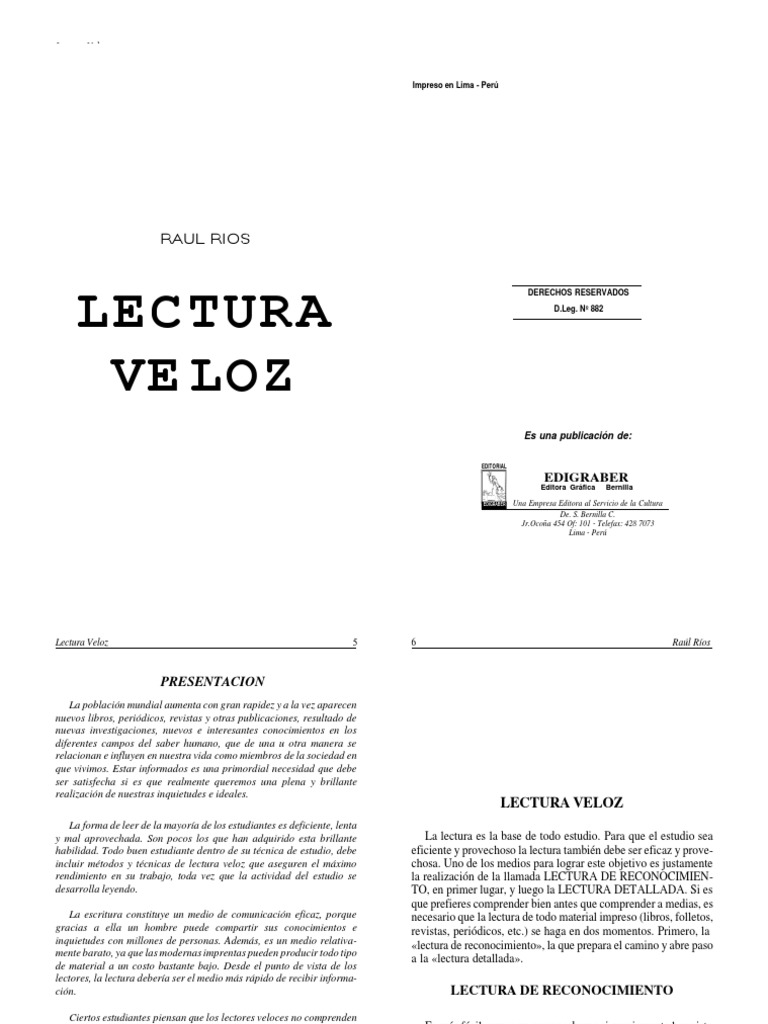 Técnicas de Lectura Veloz Eficaz | PDF | Pensamiento | Lectura veloz