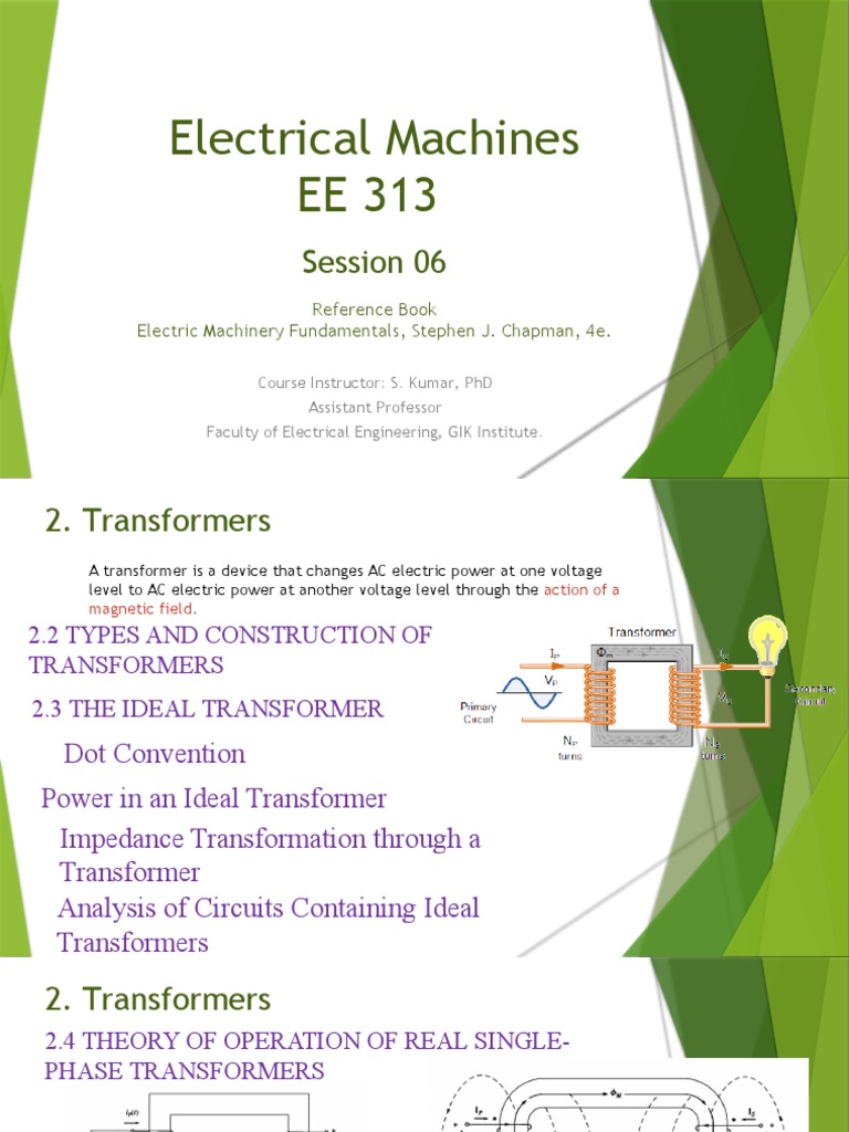 EE313 Class6 | PDF | Transformer | Electrical Network