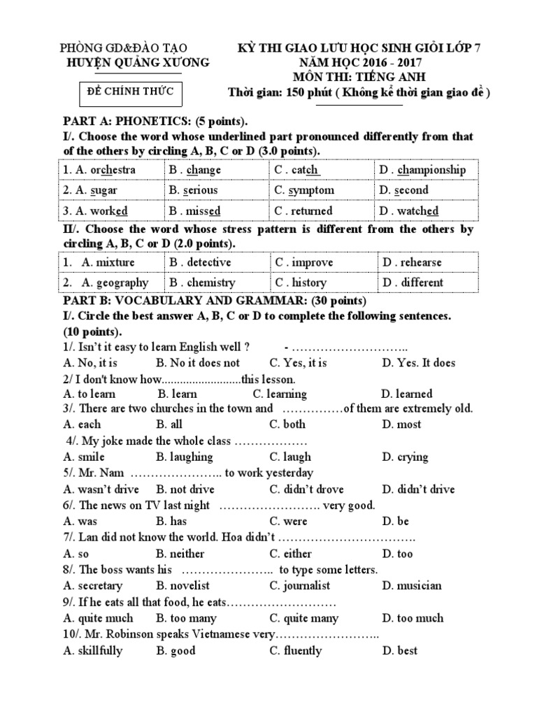 De Thi Chon HSG | PDF