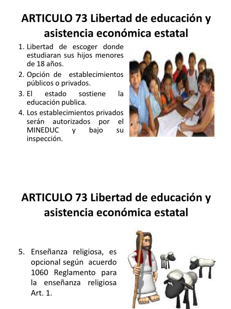 Artículo 73: Libertad de Educación | PDF