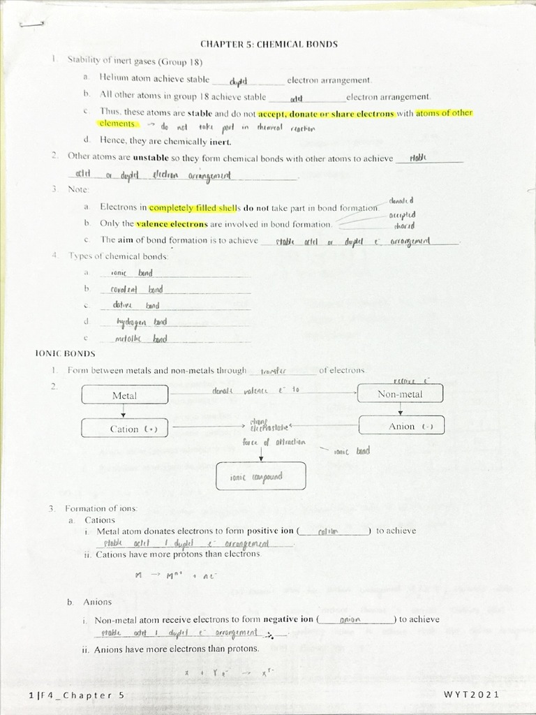 Form 4 Chemistry Chapter 5 | PDF