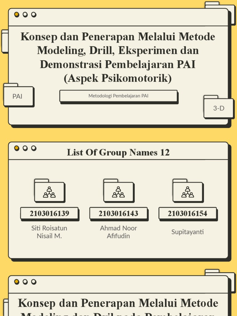 Metode Pembelajaran PAI: Modeling & Drill | PDF | Karier & Perkembangan