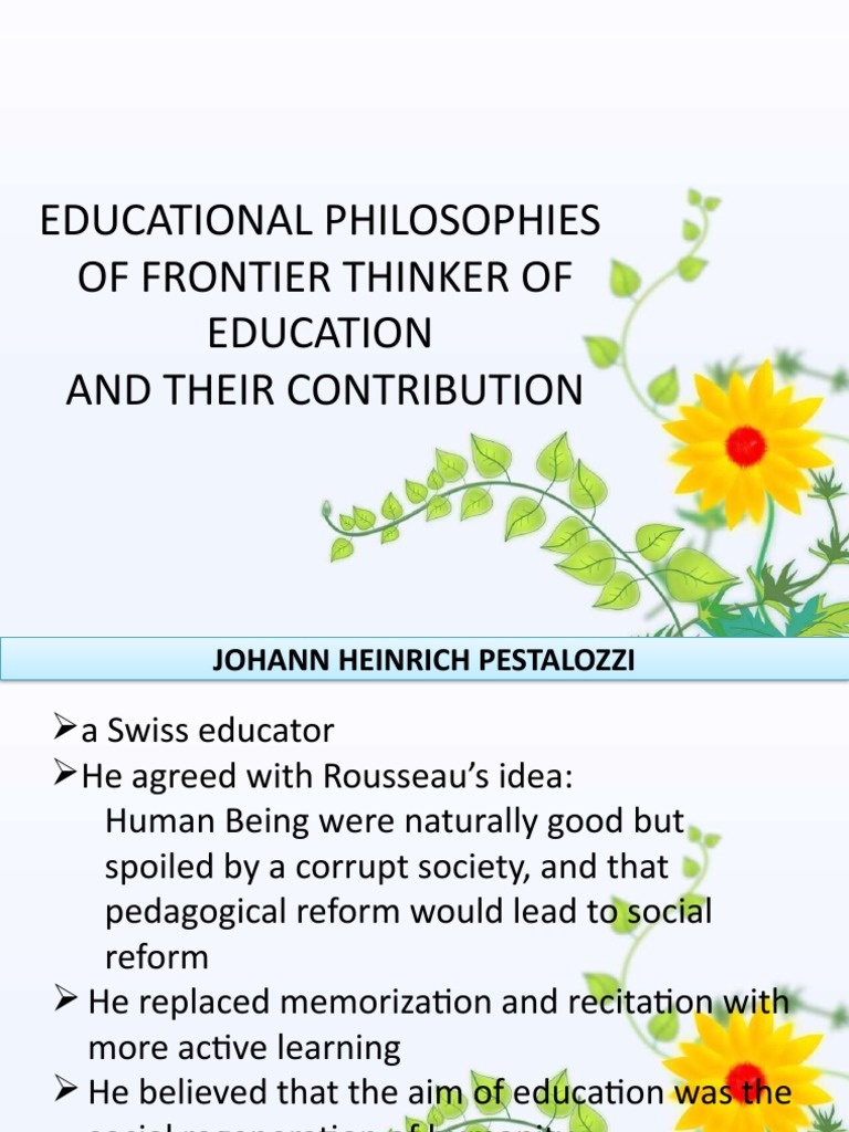 Educational Philosophies of Frontier Thinkers of Education | PDF | John ...