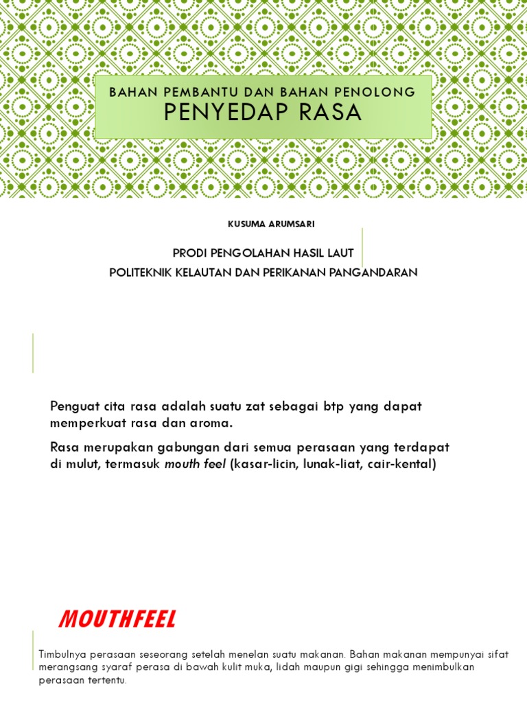 Penguat Rasa dan Sensasi Cita Rasa | PDF | Memasak, Makanan, & Anggur
