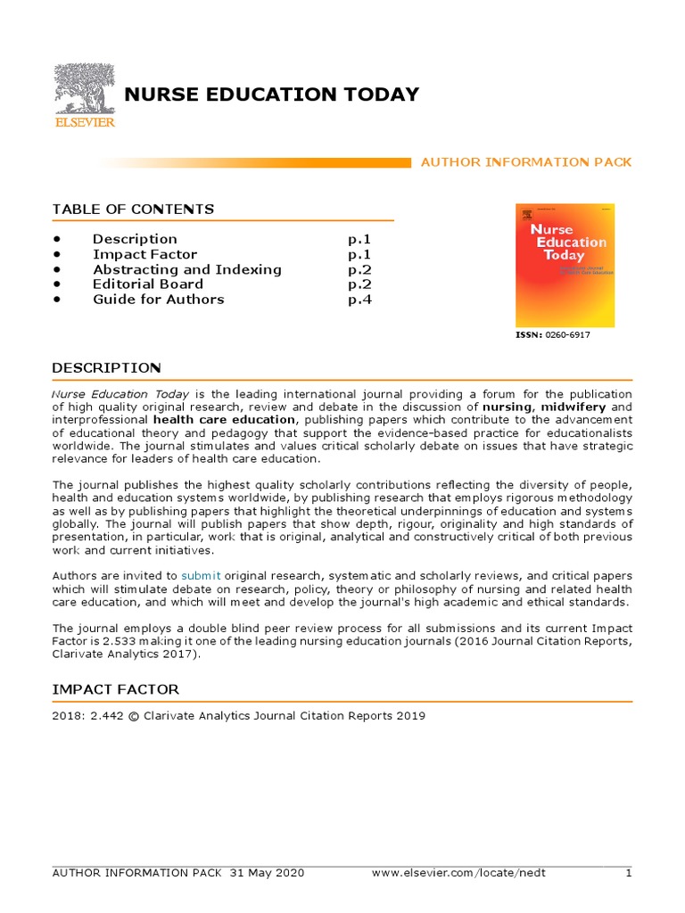 Guidline Nurse Education Today | PDF | Academic Journal | Systematic Review