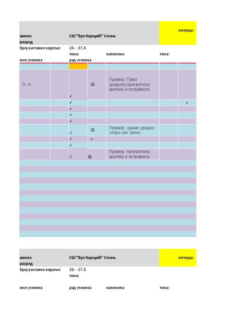 Pedagoška Sveska Obrazac | PDF